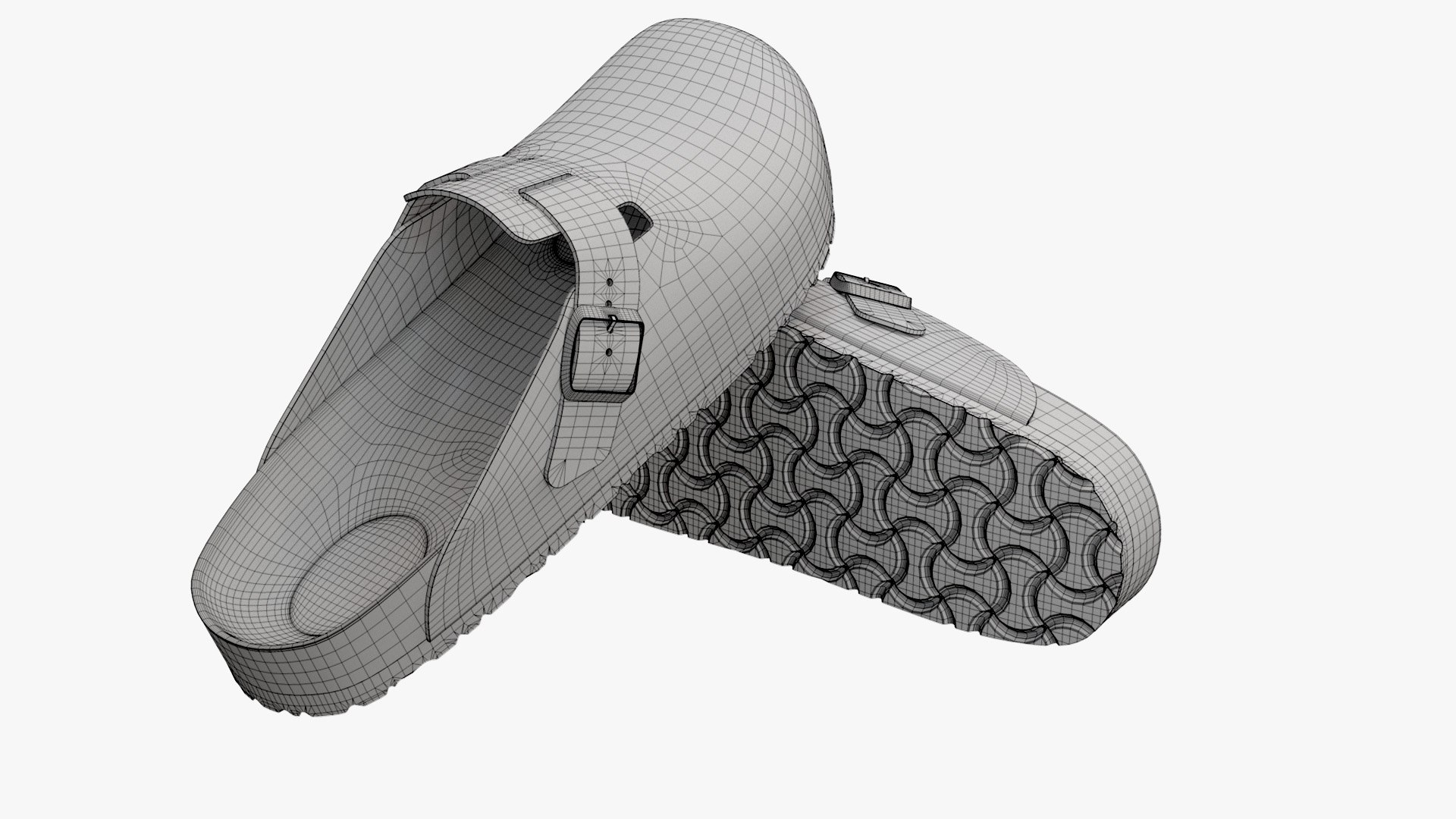 Birkenstock Boston Grey Suede Model - TurboSquid 2142552