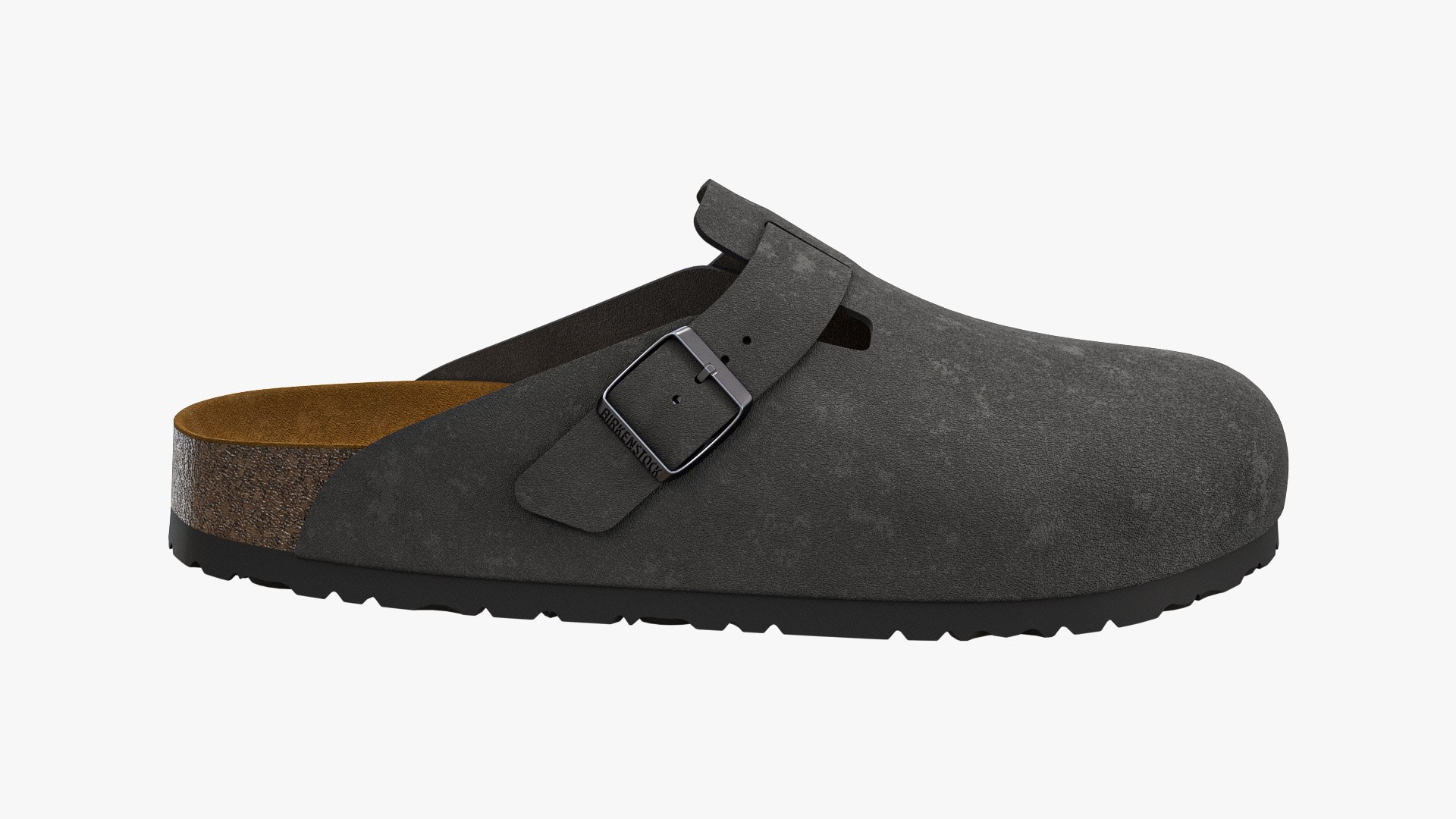 Birkenstock Boston Grey Suede Model - TurboSquid 2142552