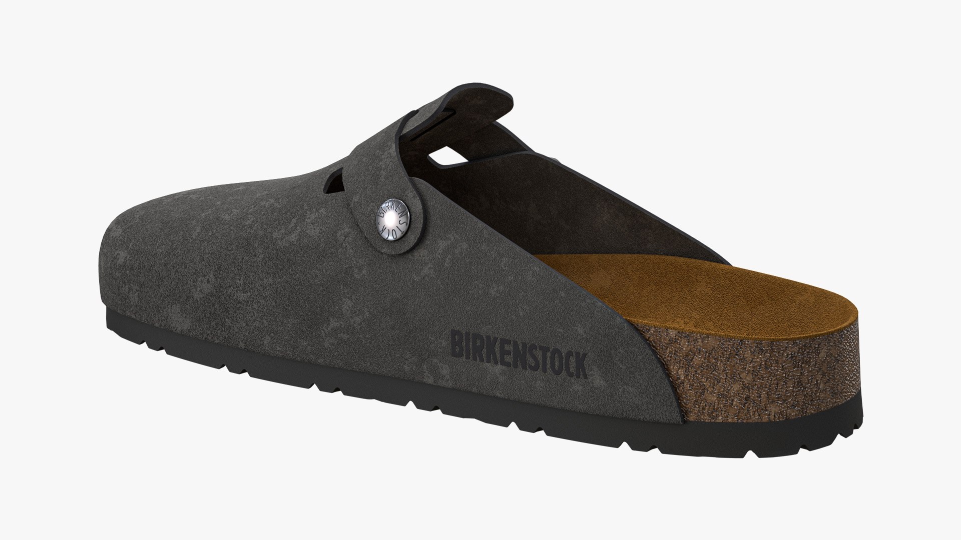 Birkenstock Boston Grey Suede Model - TurboSquid 2142552