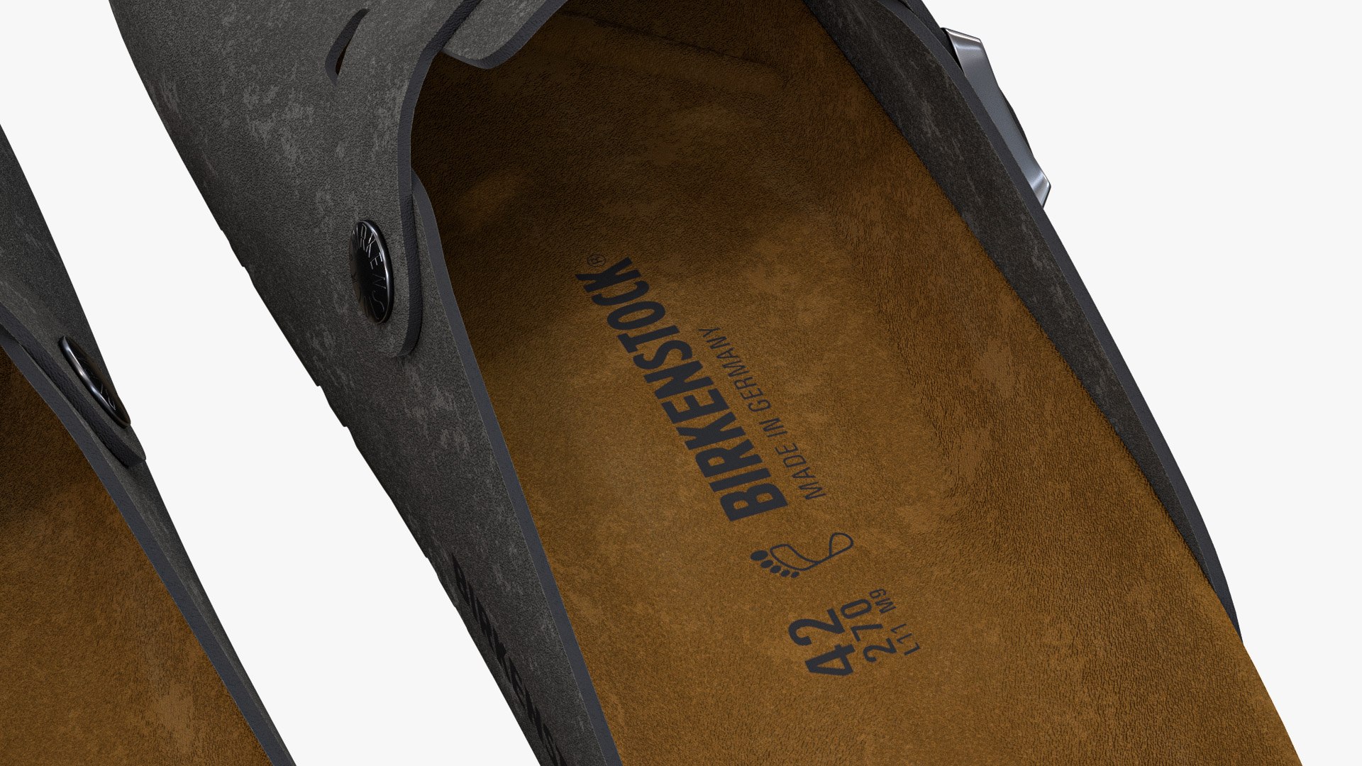 Birkenstock Boston Grey Suede Model - TurboSquid 2142552