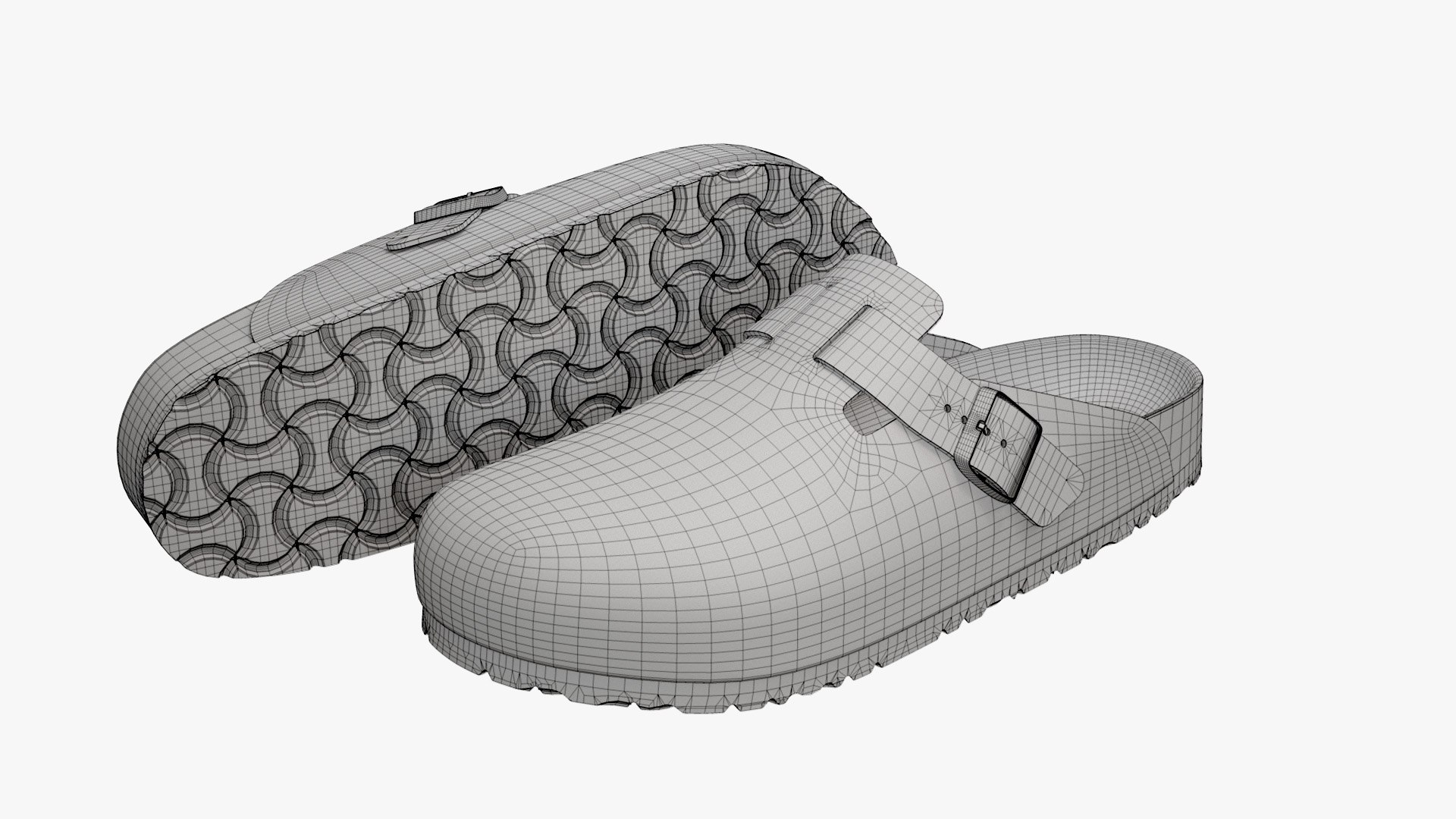 Birkenstock Boston Grey Suede Model - TurboSquid 2142552