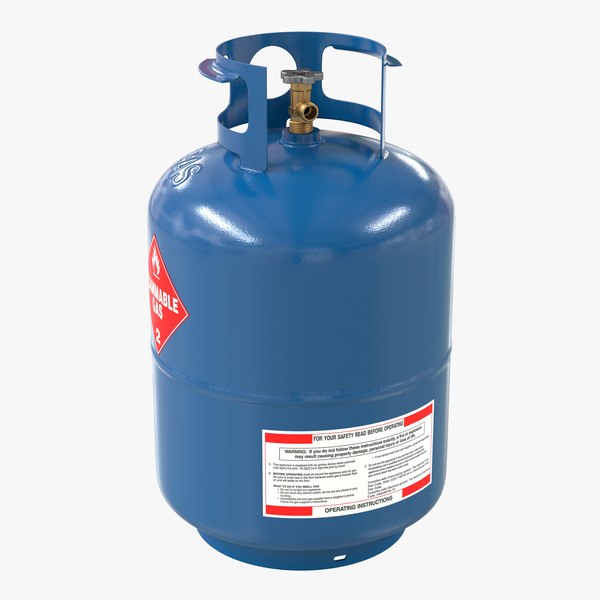 3d gas cylinder blue model