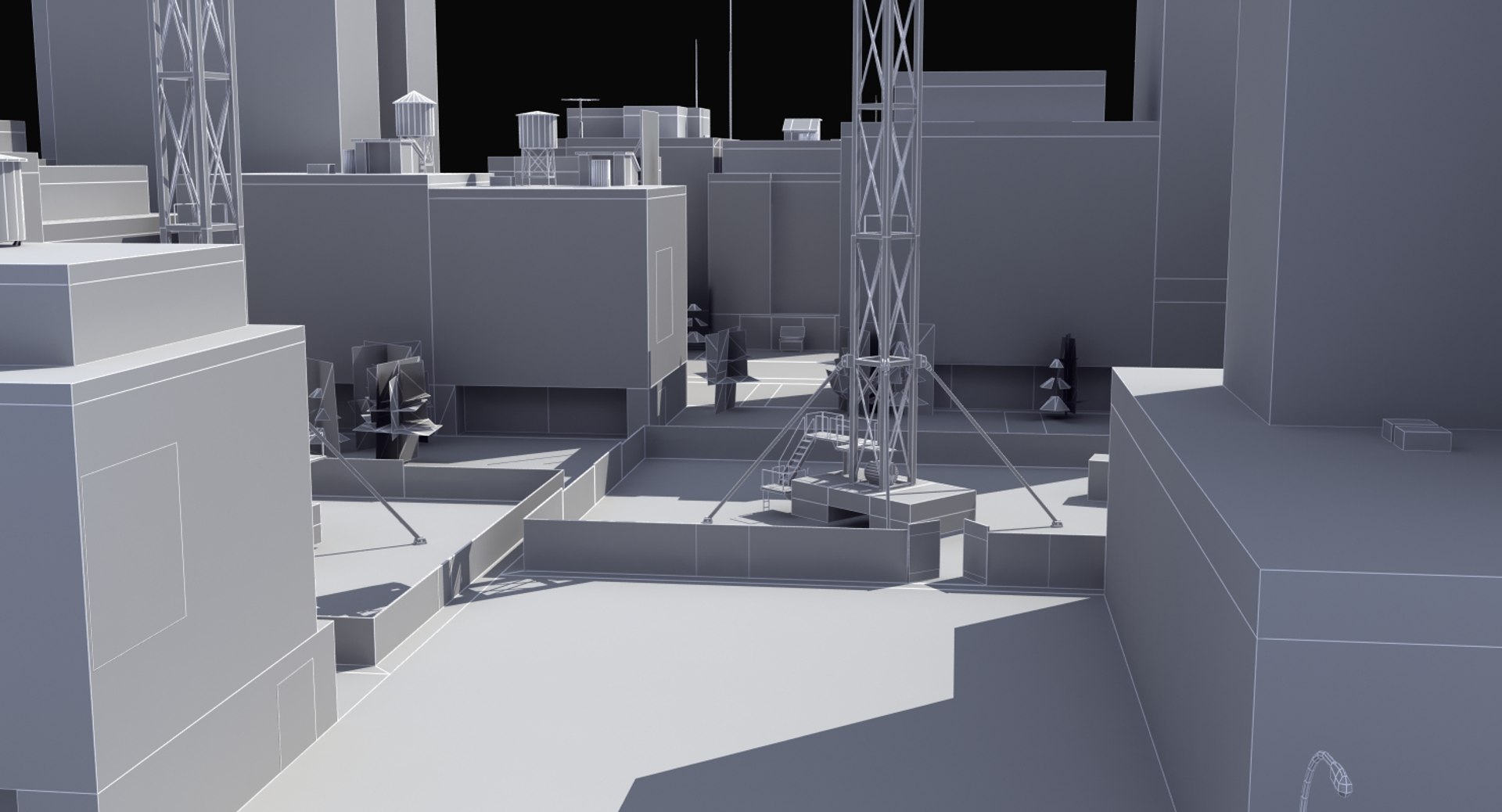 3ds hdrt city block buildings