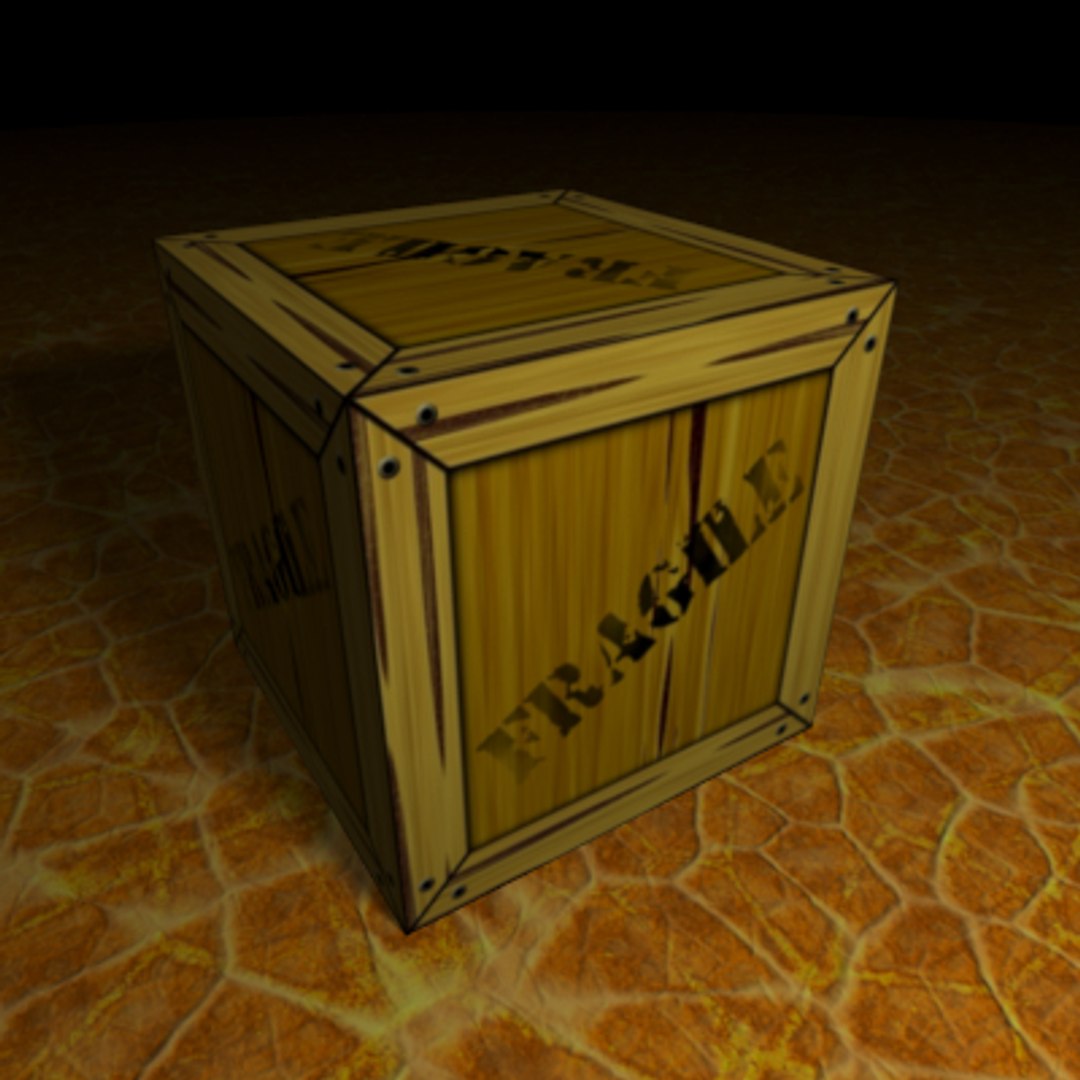 Free 4 Crate Box 3d Model