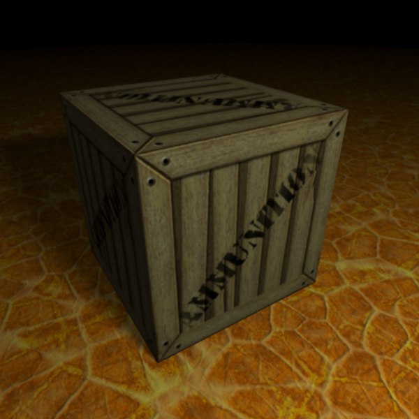 free 4 crate box 3d model