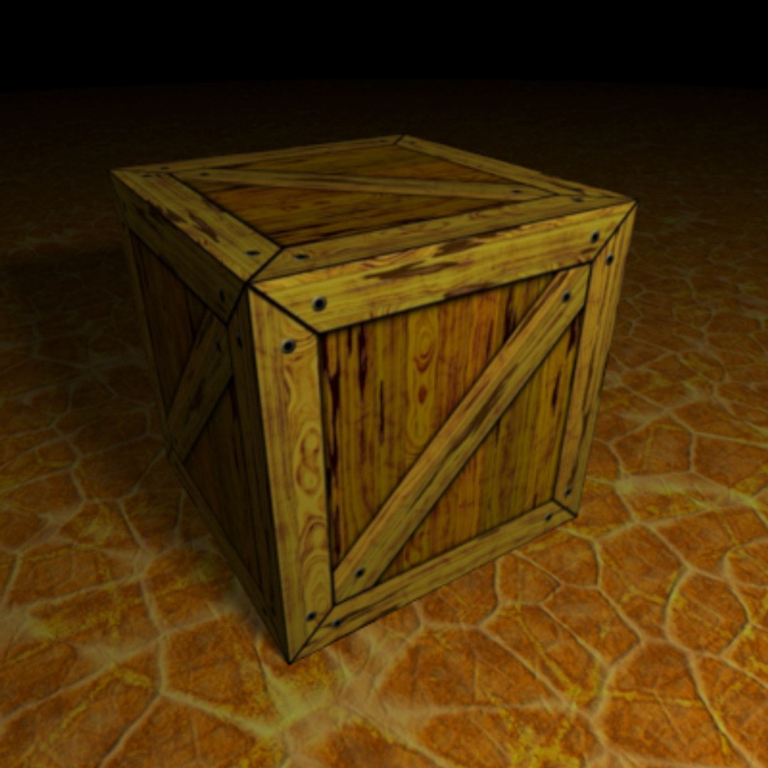 Free 4 Crate Box 3d Model