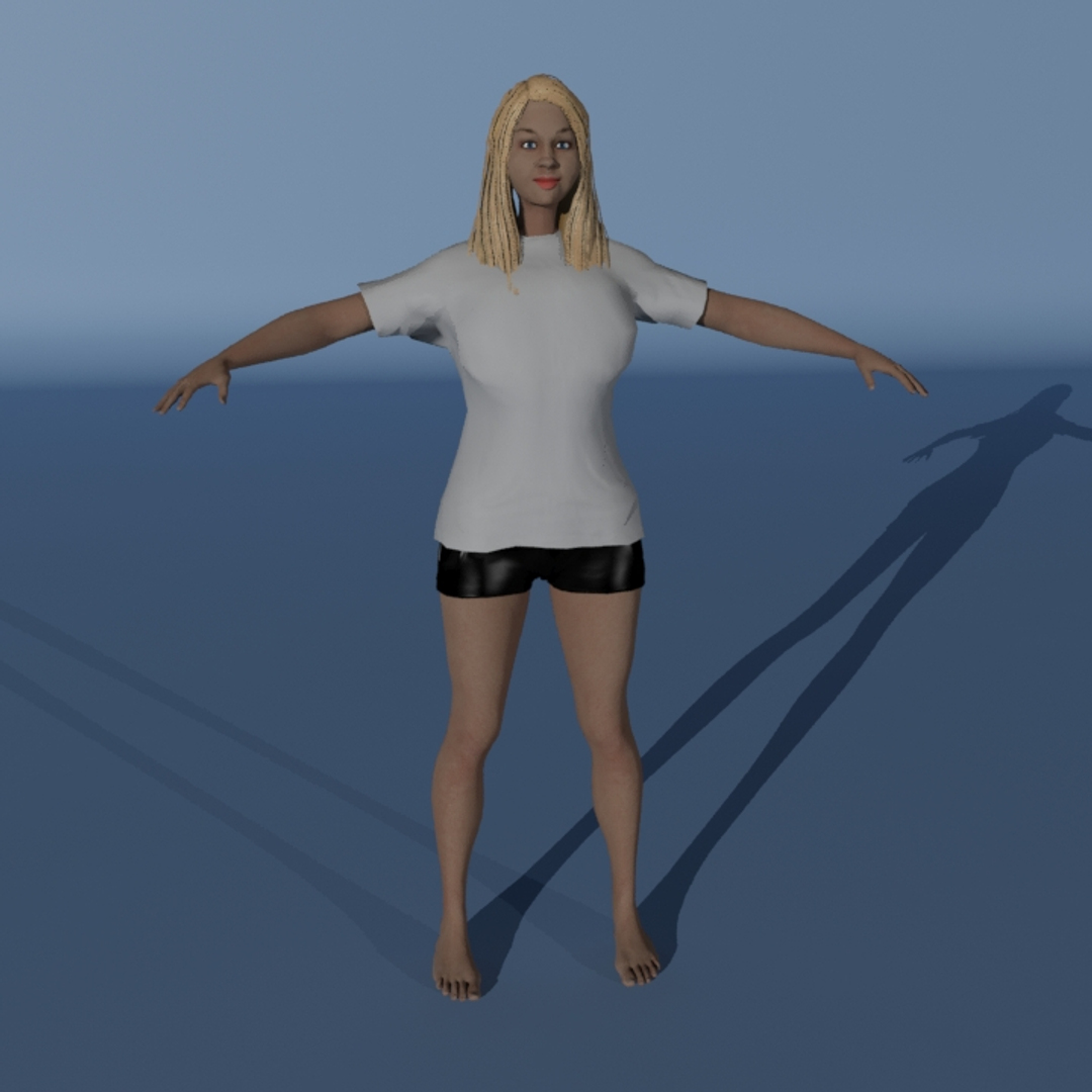 3d Human Female Rigged Ready Model