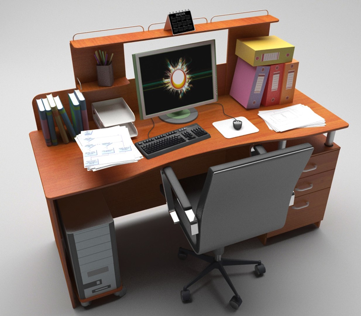 file desks 3d model