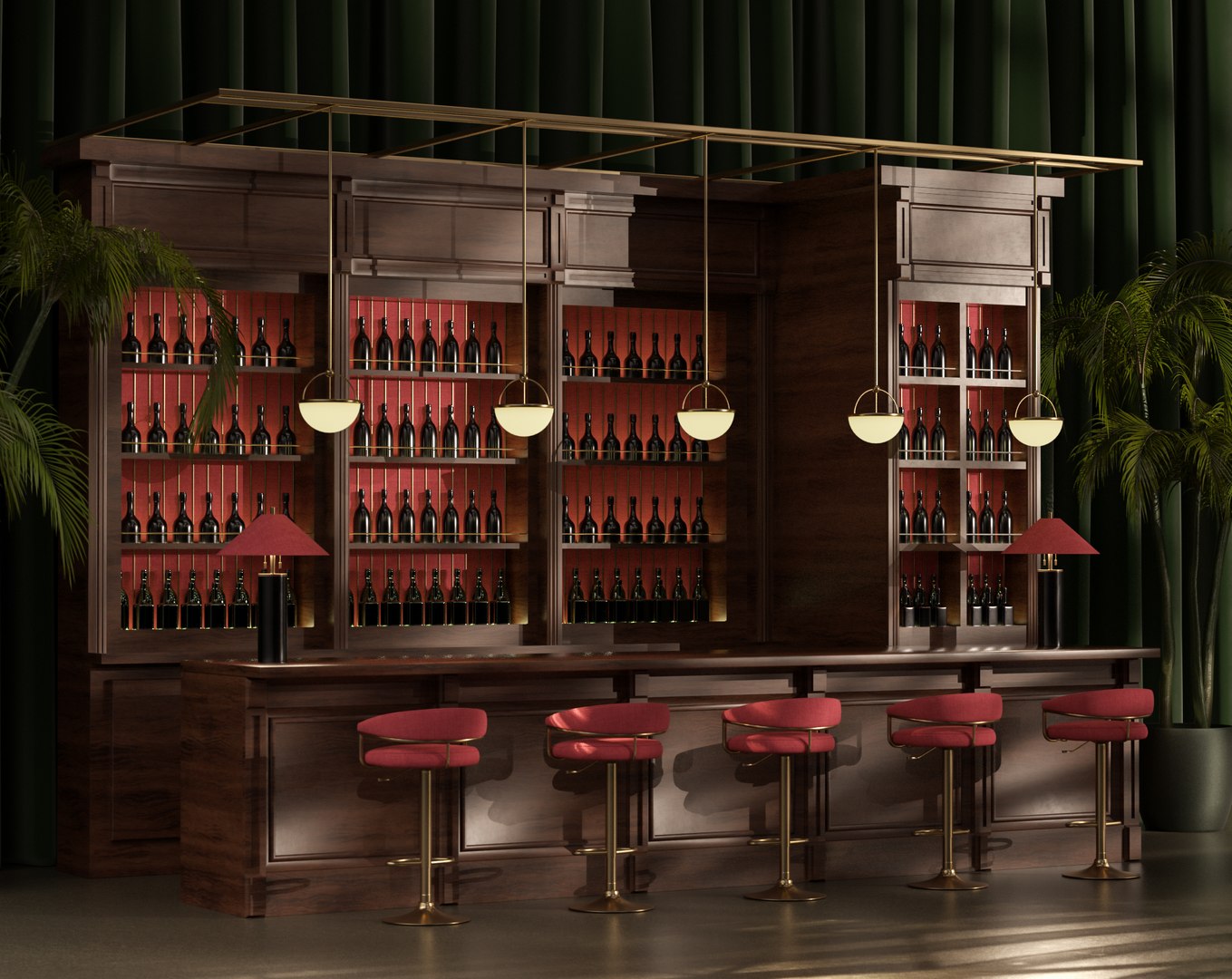 3D Detailed Wooden Bar Design - TurboSquid 2326730