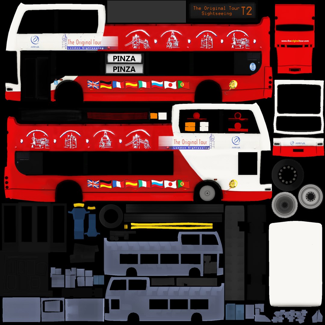 Tourist Bus Low Poly Model With Texture Model - TurboSquid 2236126