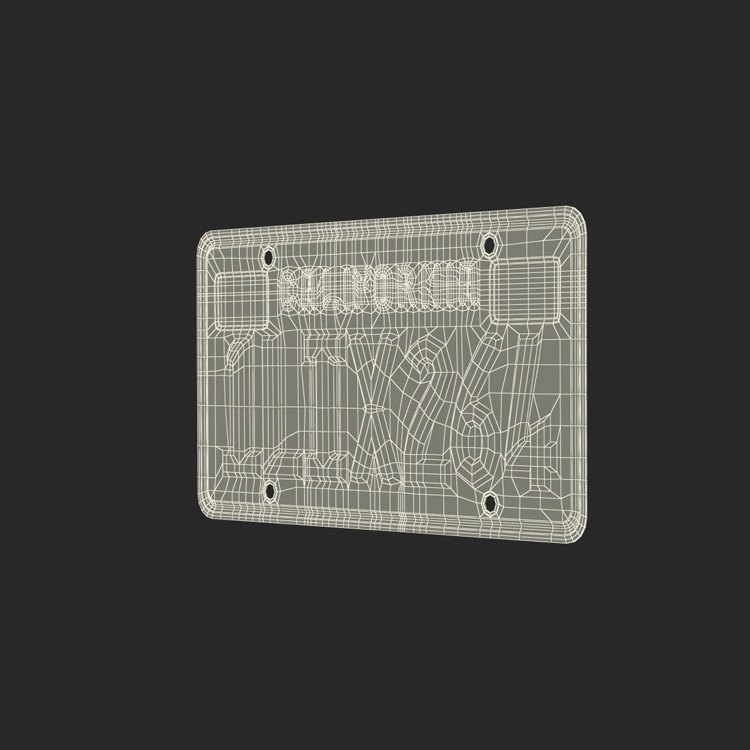 3d license plate california model