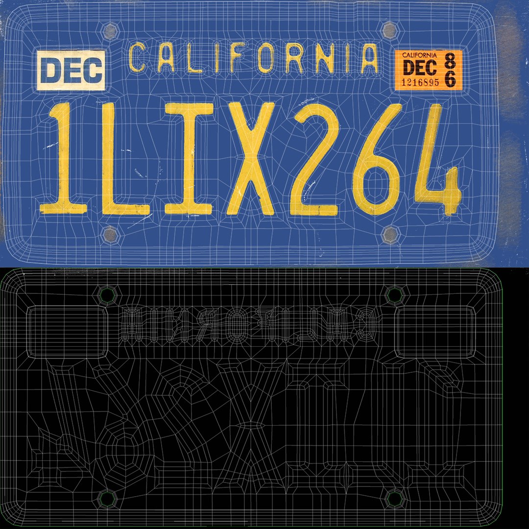 3d License Plate California Model