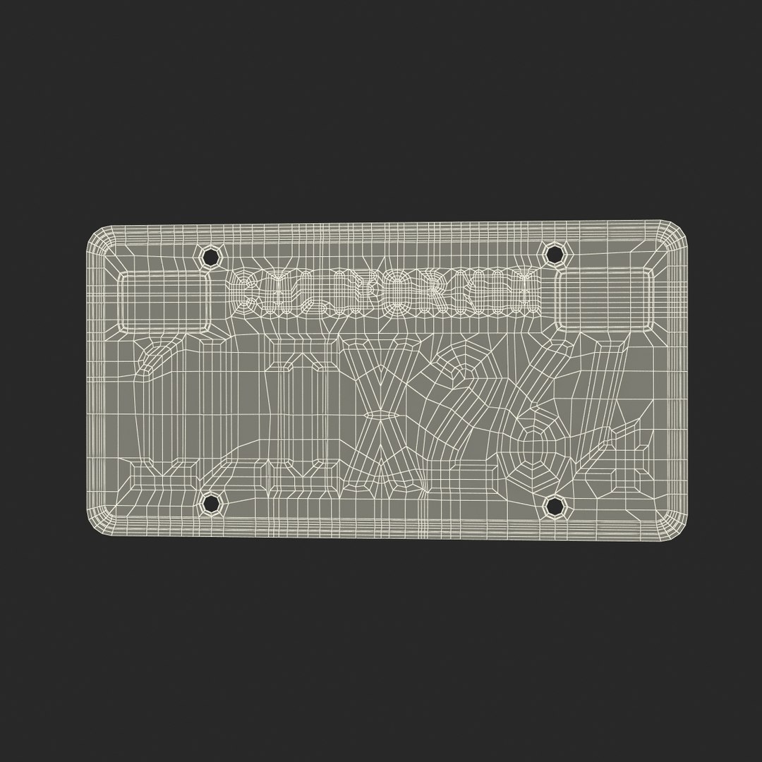 3d license plate california model