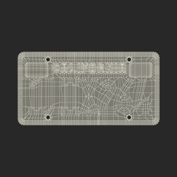 3d license plate california model