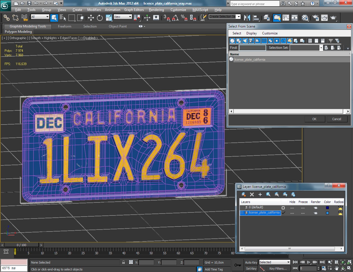 3d License Plate California Model
