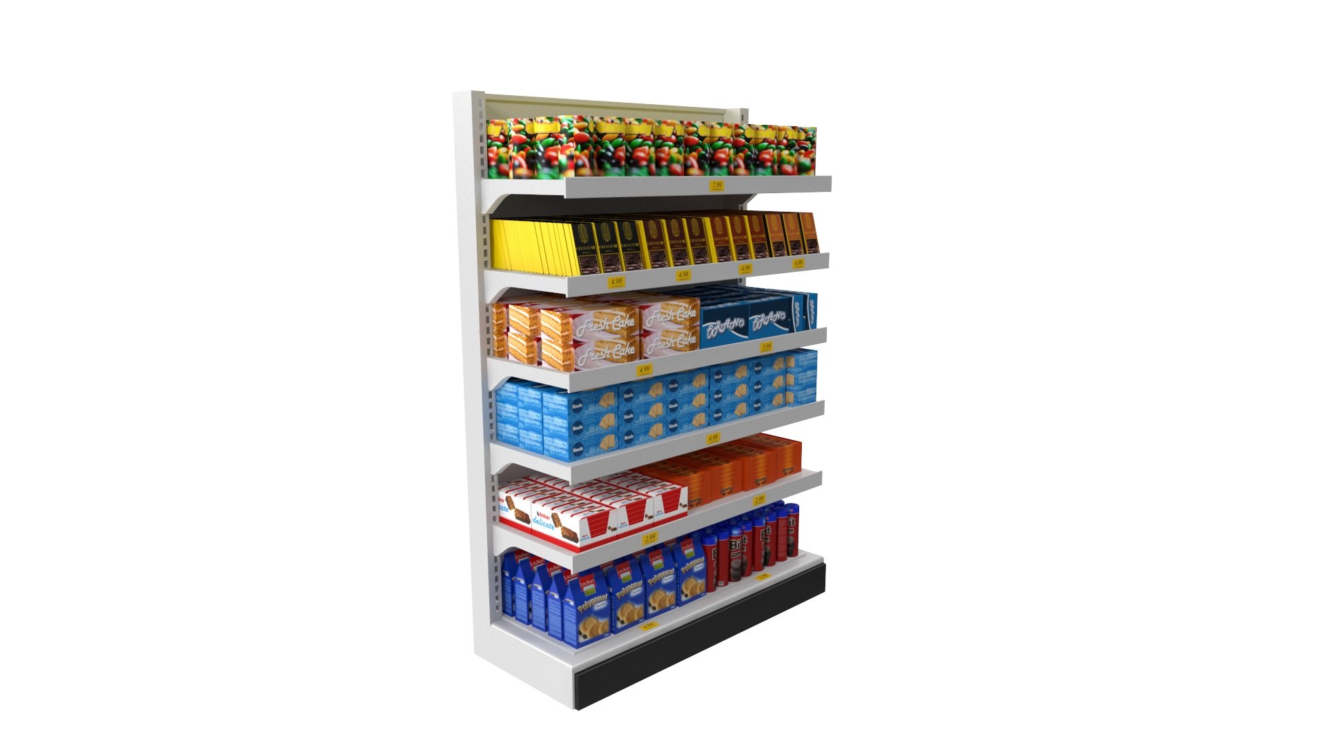 Supermarket Snacks Shelf Model - TurboSquid 2173873