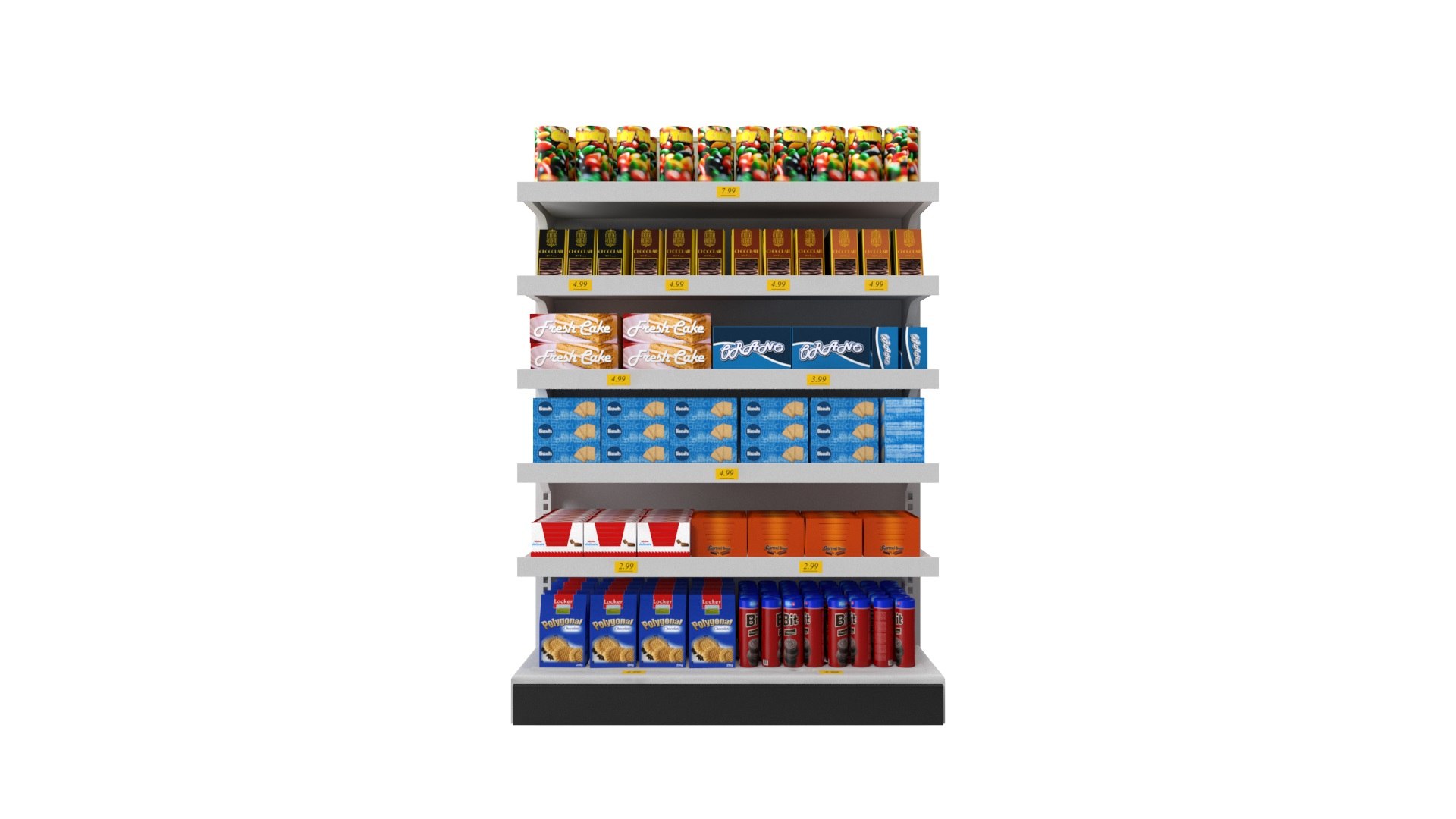 Supermarket Snacks Shelf Model - TurboSquid 2173873