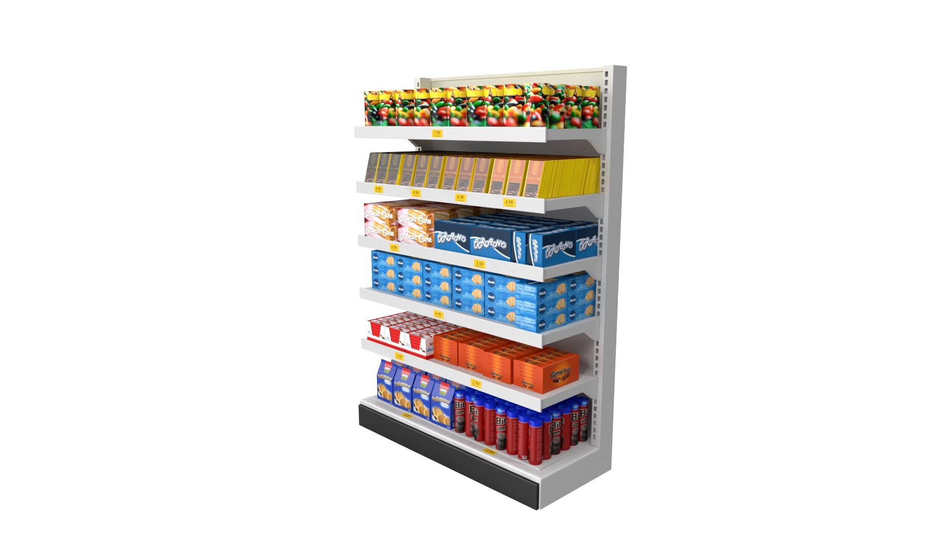 Supermarket Snacks Shelf Model - TurboSquid 2173873