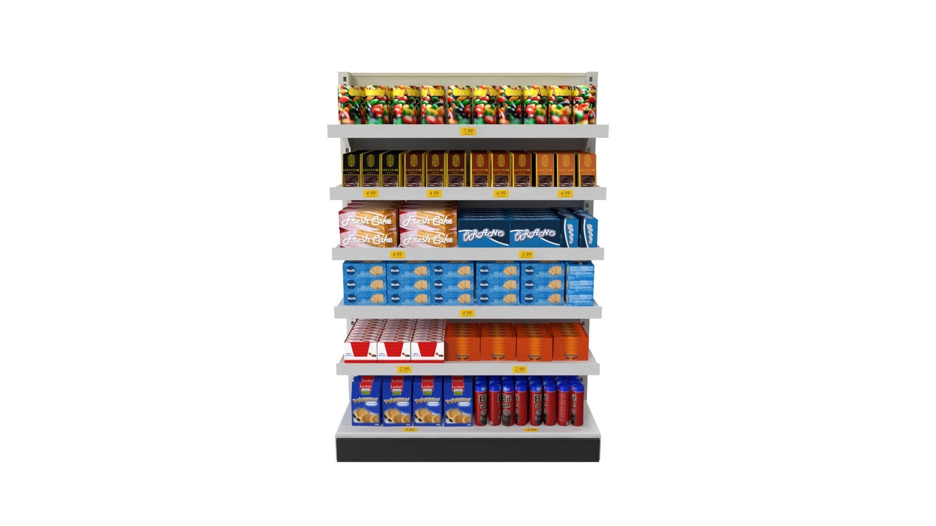 Supermarket Snacks Shelf Model - TurboSquid 2173873