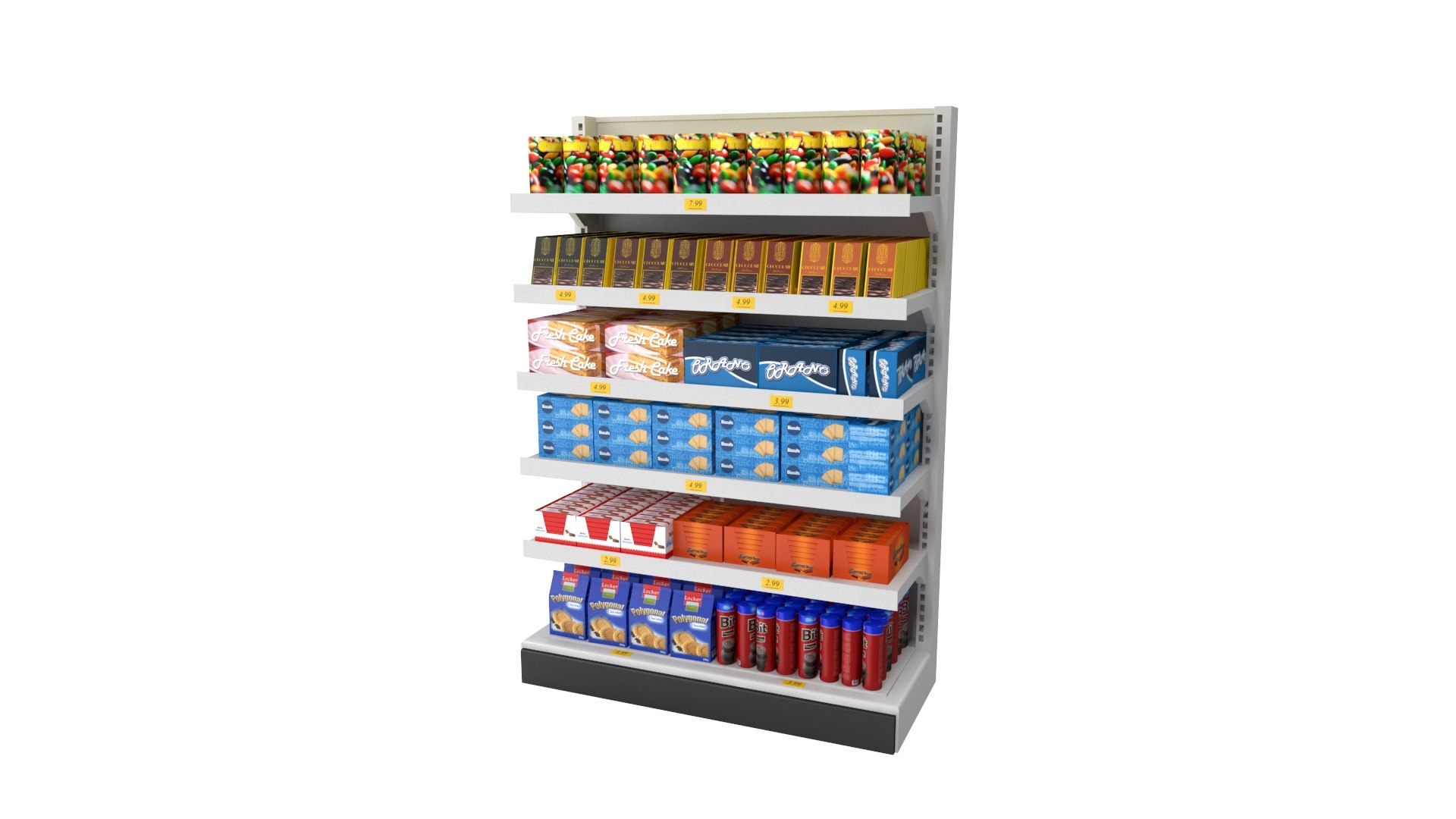 Supermarket Snacks Shelf Model - TurboSquid 2173873