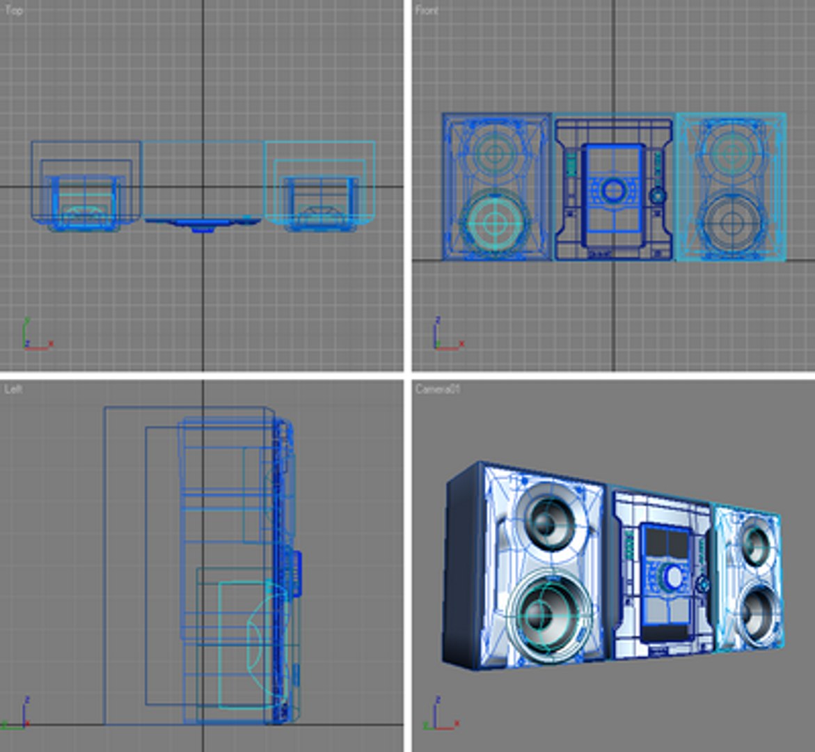 3d Model Stereo Music Set