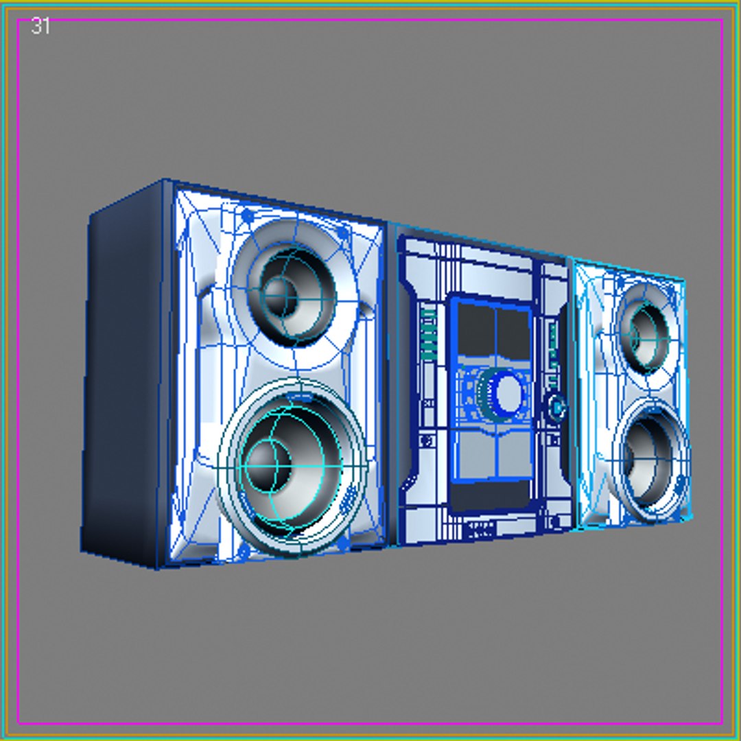 3d Model Stereo Music Set