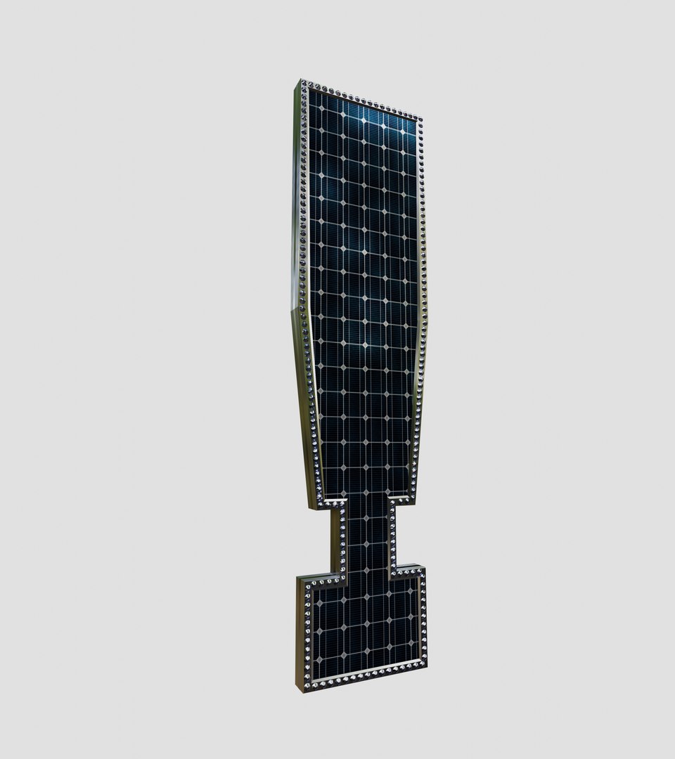 Solar Panel Exclamation Mark 3D Model - TurboSquid 2242449