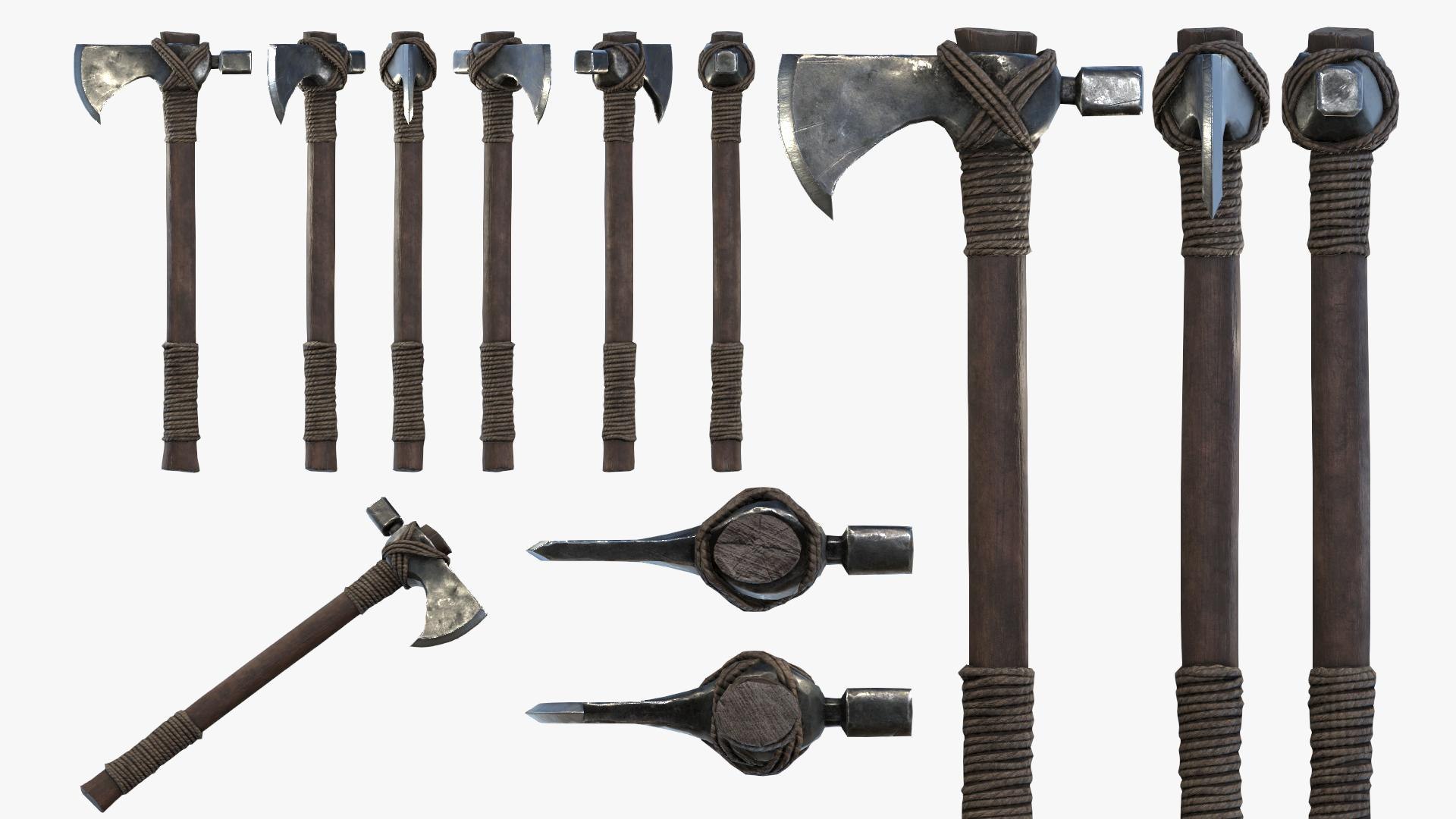 Fantasy Axe RPG Tomahawk Hatchet Pickaxe Mattock Axe Great Axe Battle ...