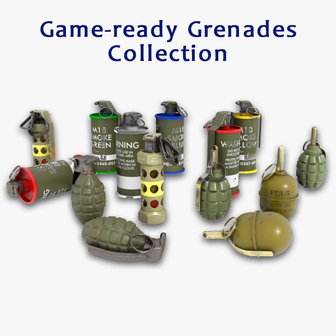 3D model Grenades Pack Game-Ready - TurboSquid 1815816