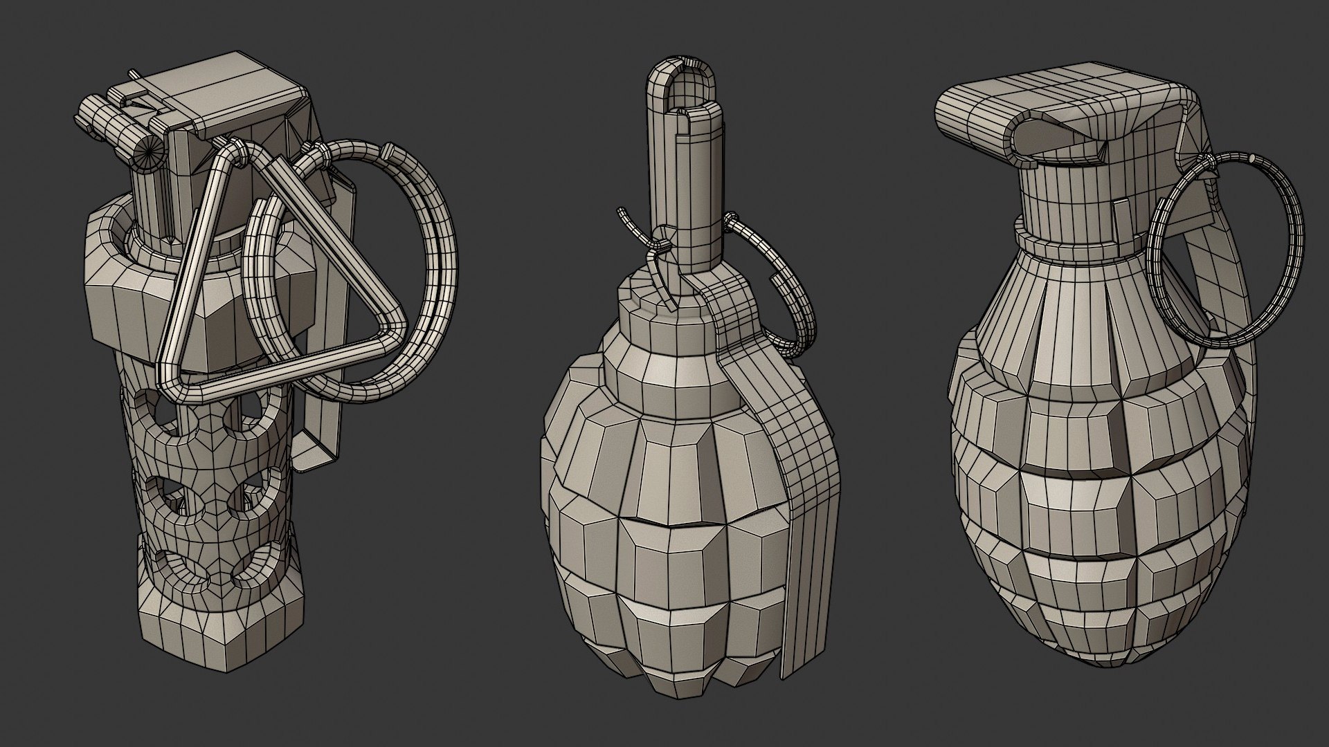 3D model Grenades Pack Game-Ready - TurboSquid 1815816
