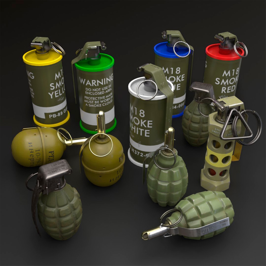 3D model Grenades Pack Game-Ready - TurboSquid 1815816
