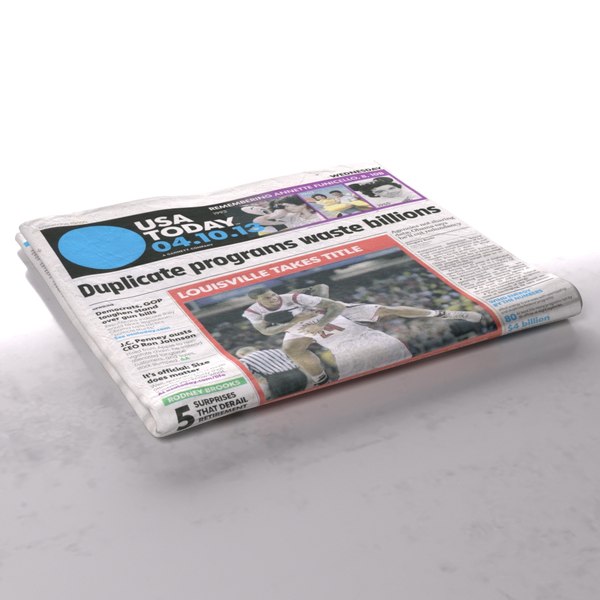 3d model new york newspaper folds