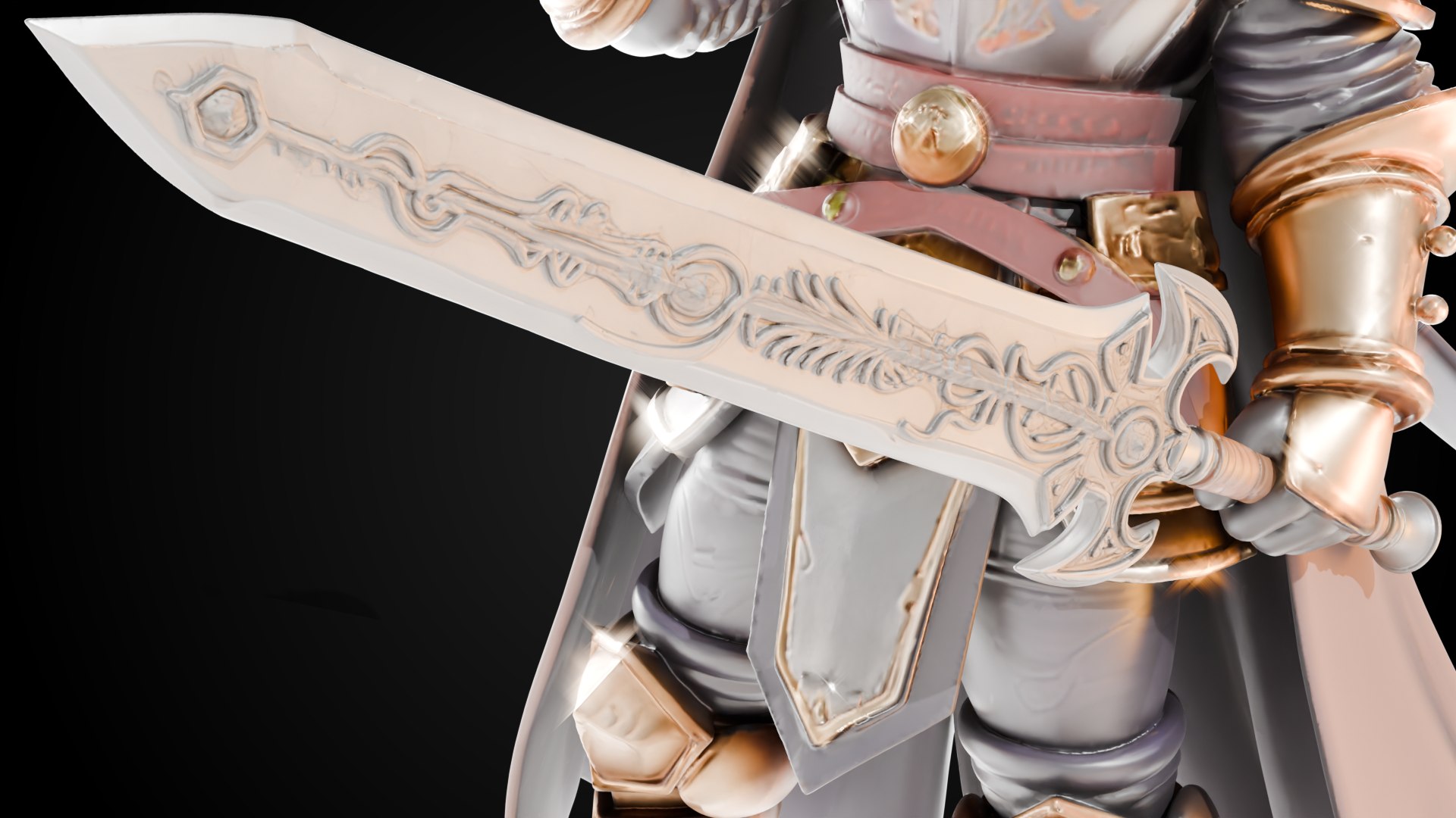 3D Stylized Knight Sword - Crusader Blade - Stoneguard - TurboSquid 2426021