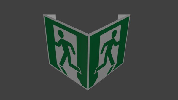 Emergency exit sing 3D model - TurboSquid 1269098