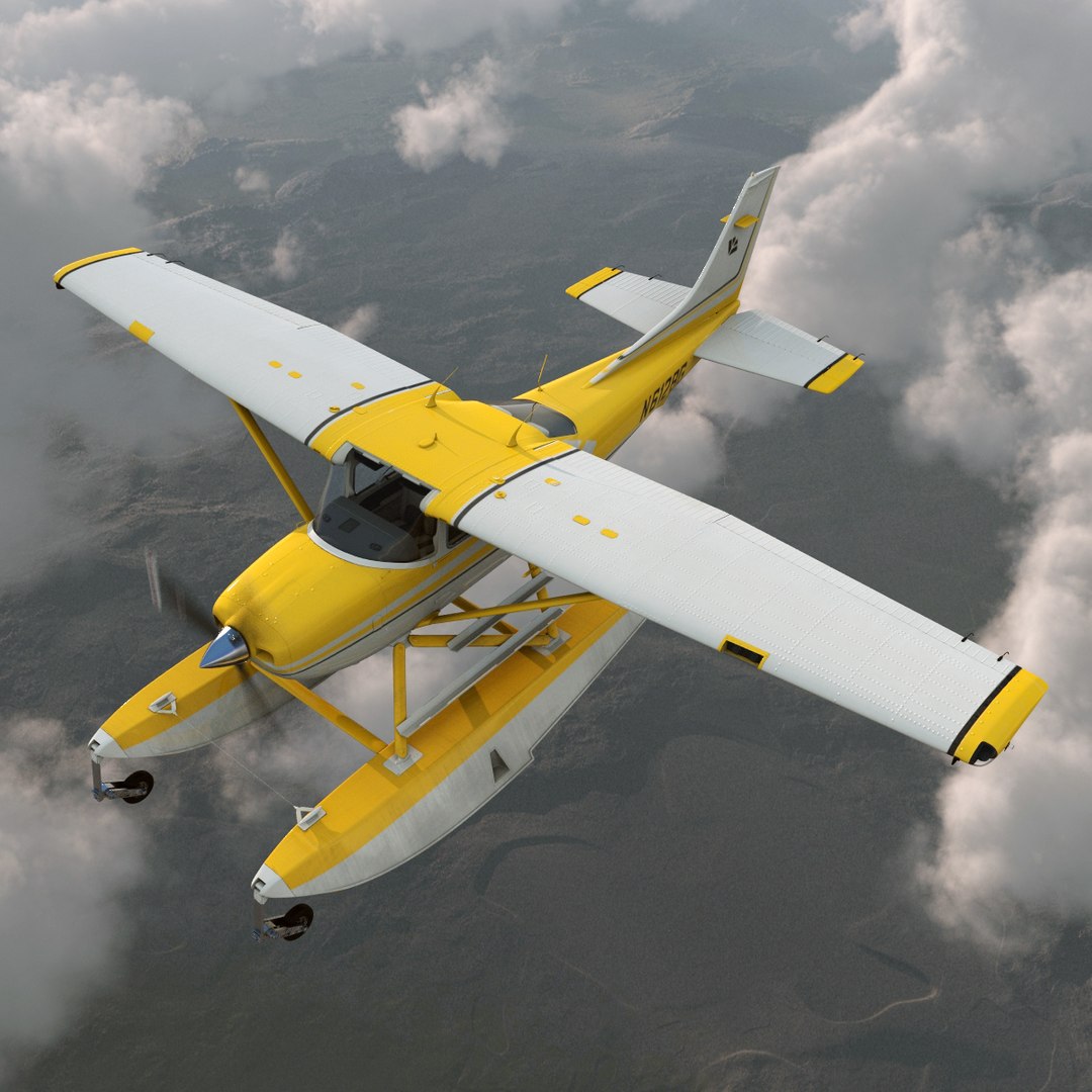 cessna 182 skylane floats 3d max