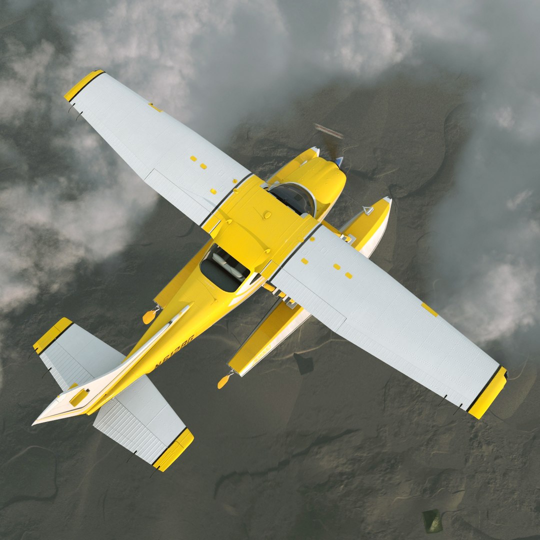 cessna 182 skylane floats 3d max