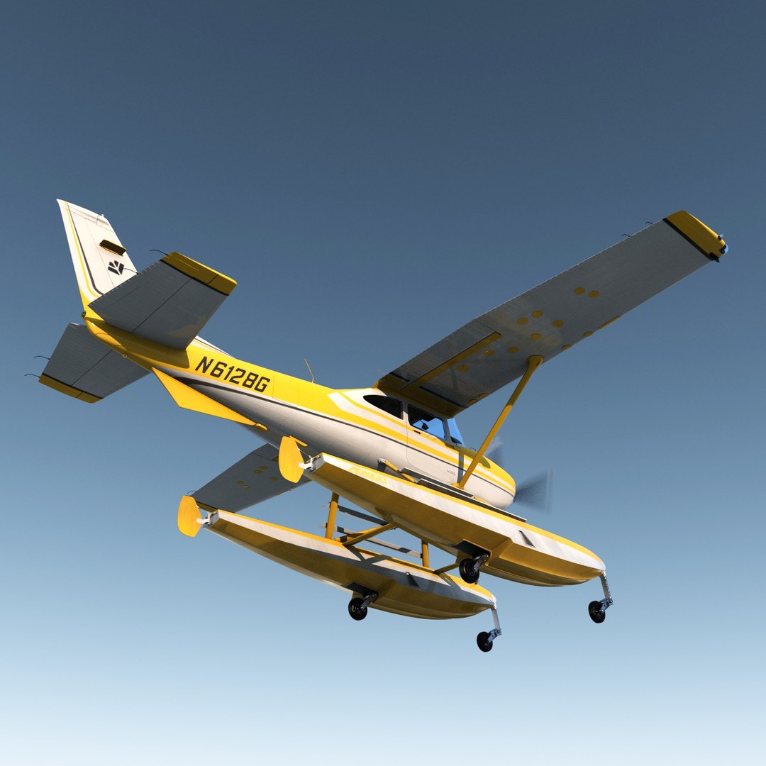 cessna 182 skylane floats 3d max