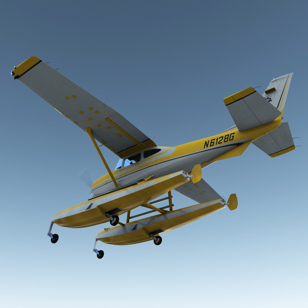 cessna 182 skylane floats 3d max