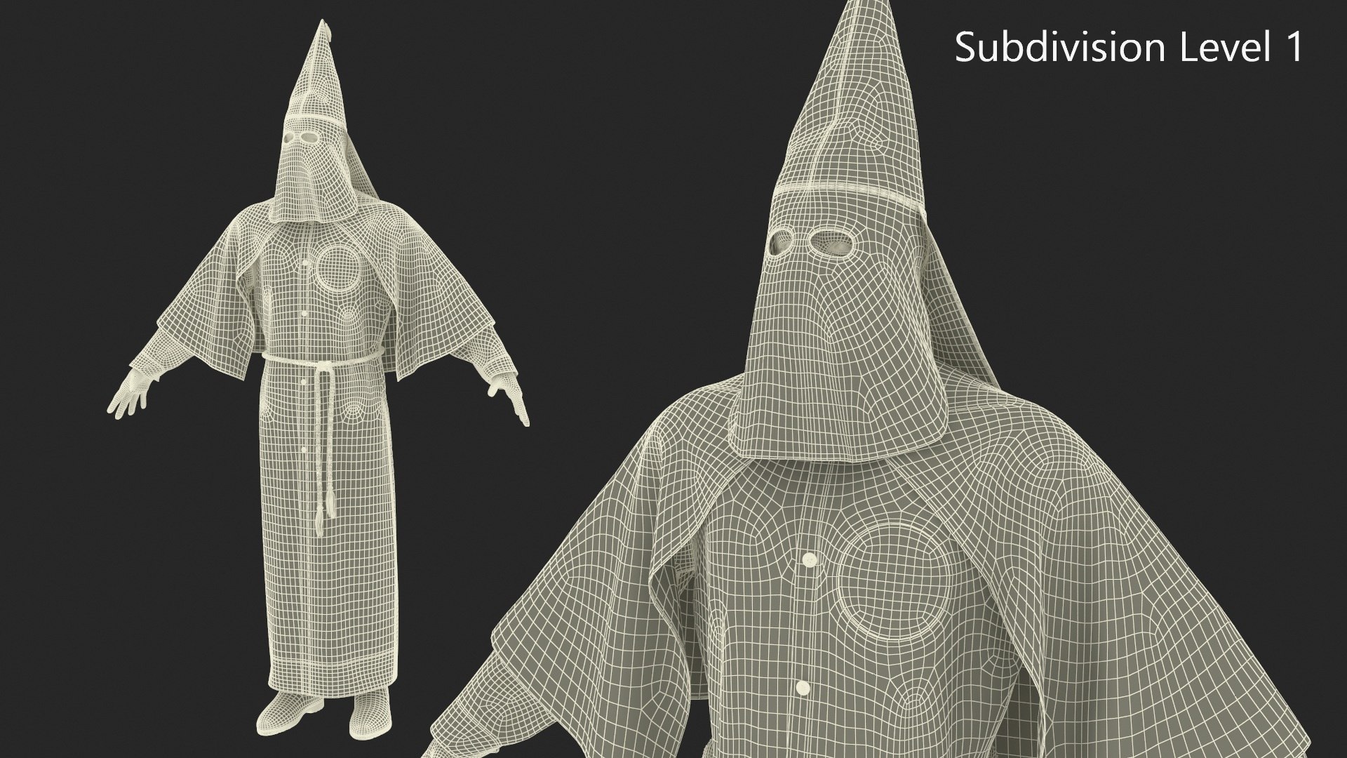 Character Ku Klux Klan In White Robe And Mask 3D - TurboSquid 2347178