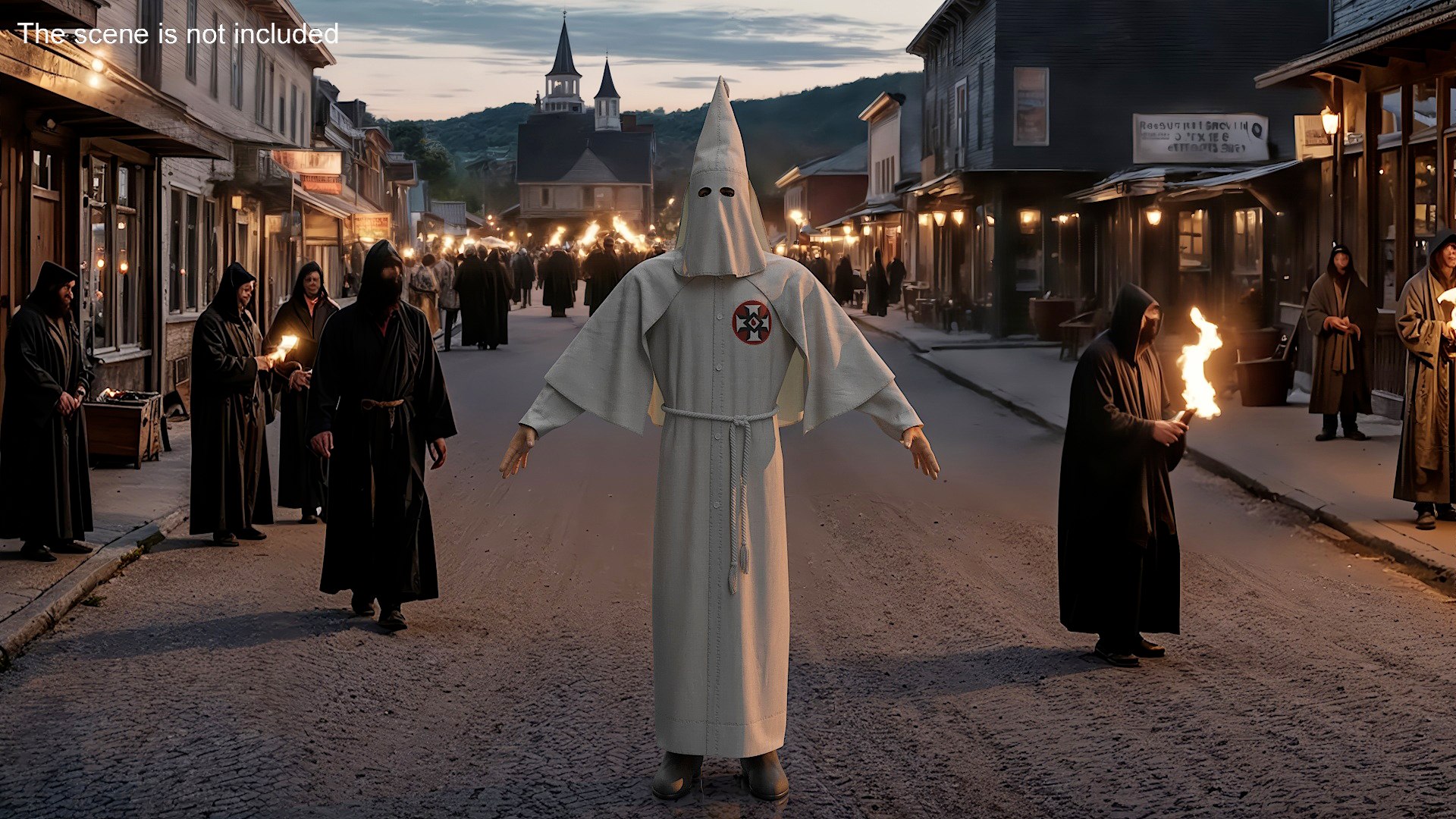 Character Ku Klux Klan In White Robe And Mask 3D - TurboSquid 2347178