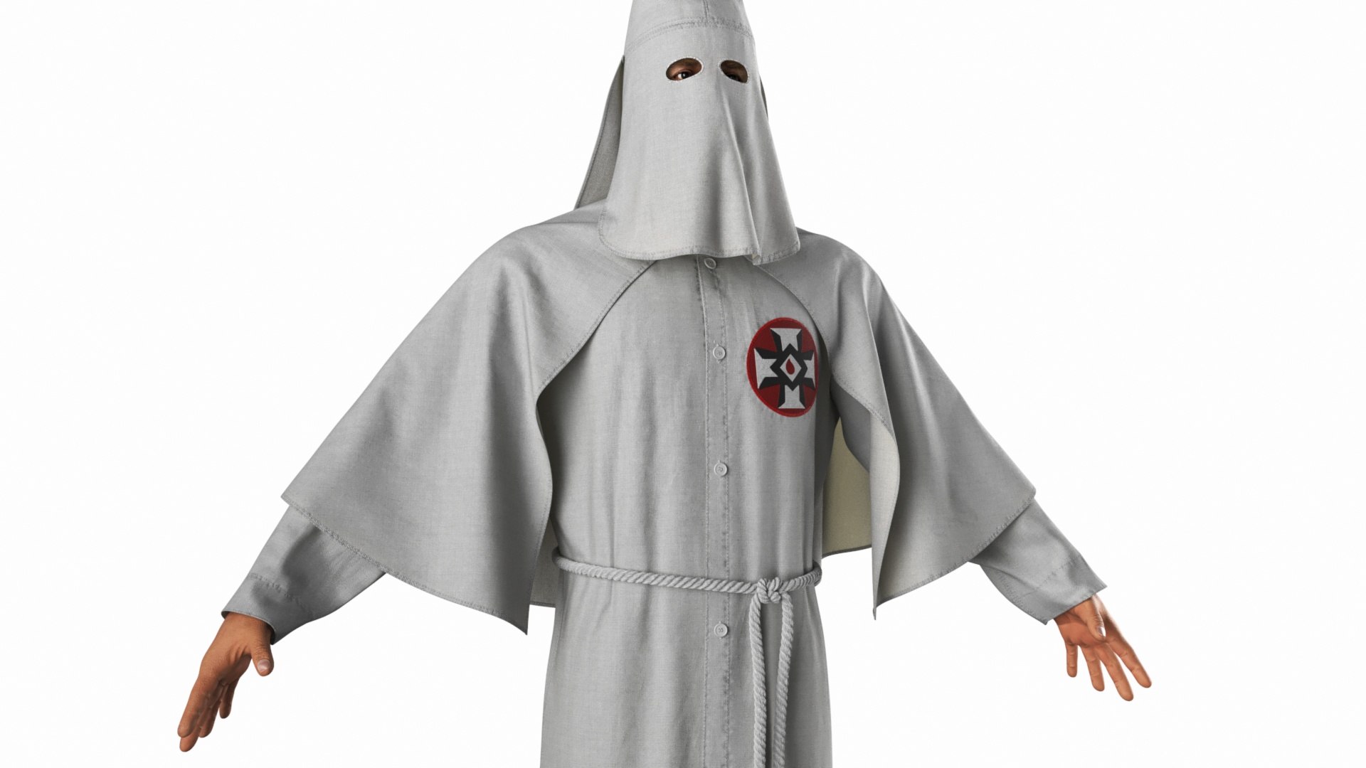Character Ku Klux Klan In White Robe And Mask 3D - TurboSquid 2347178