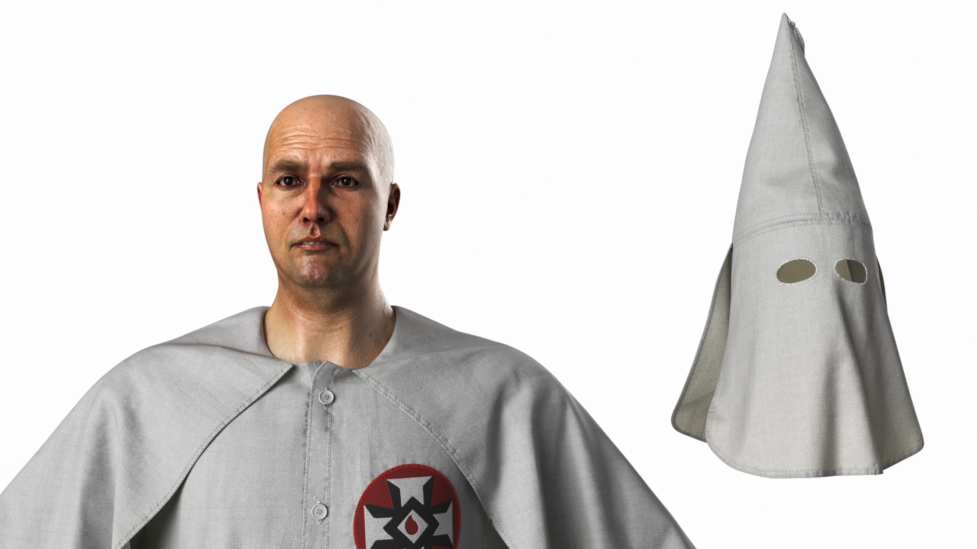 Character Ku Klux Klan In White Robe And Mask 3D - TurboSquid 2347178