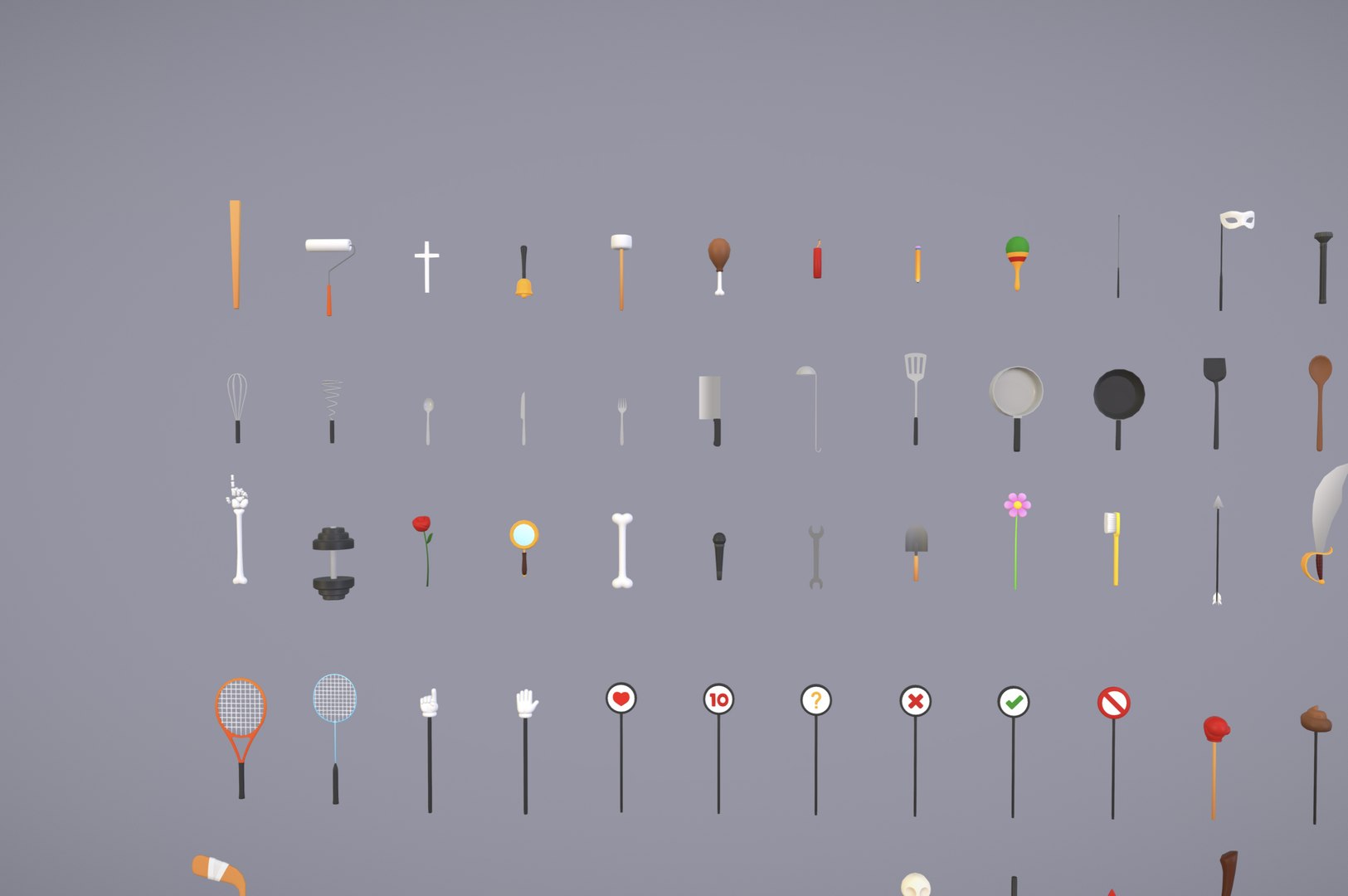 Pack009 Melee Weapons And Tools Pack 1 3D - TurboSquid 2087316