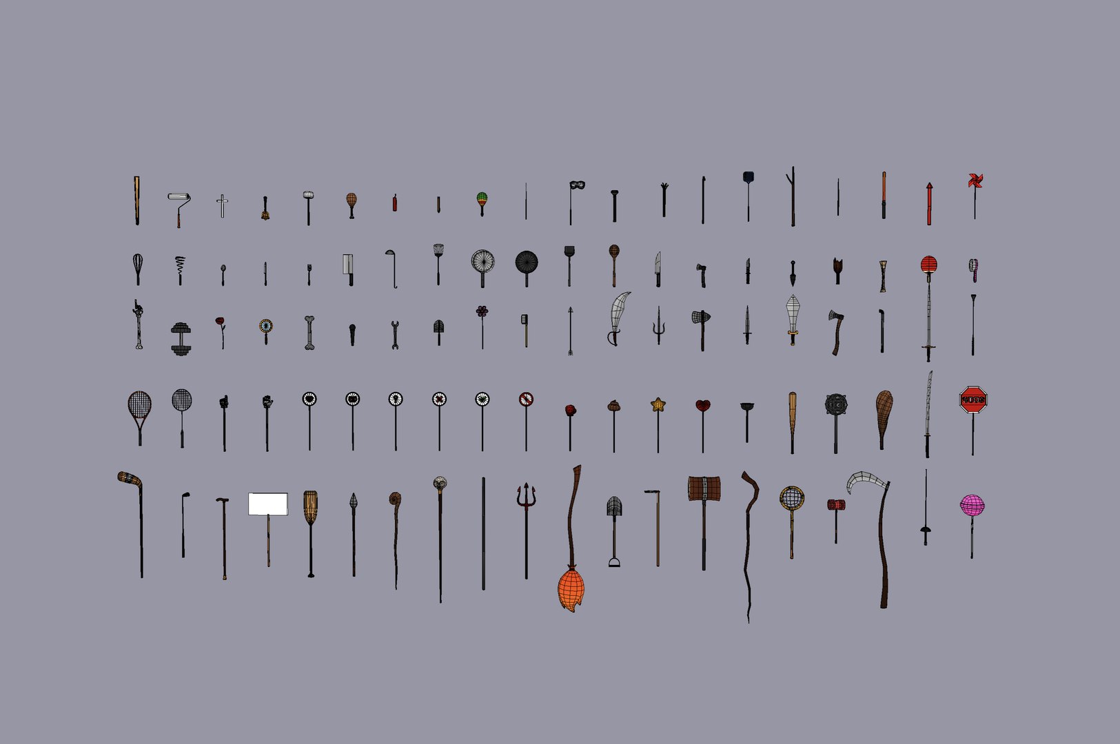 Pack009 Melee Weapons And Tools Pack 1 3D - TurboSquid 2087316