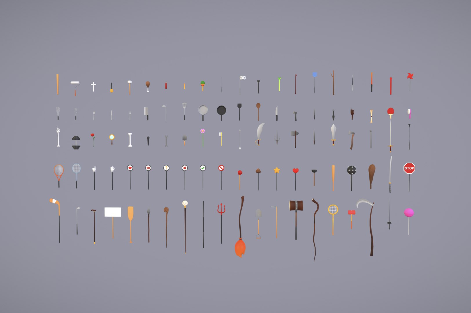 Pack009 Melee Weapons And Tools Pack 1 3D - TurboSquid 2087316