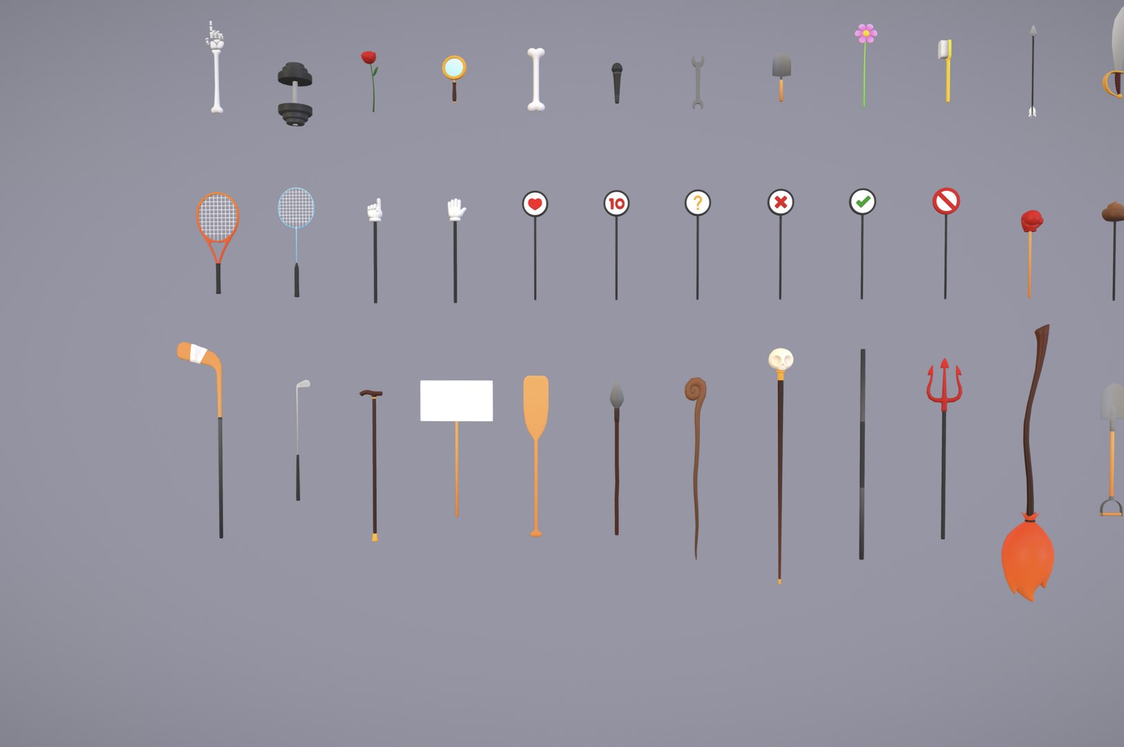 Pack009 Melee Weapons And Tools Pack 1 3D - TurboSquid 2087316
