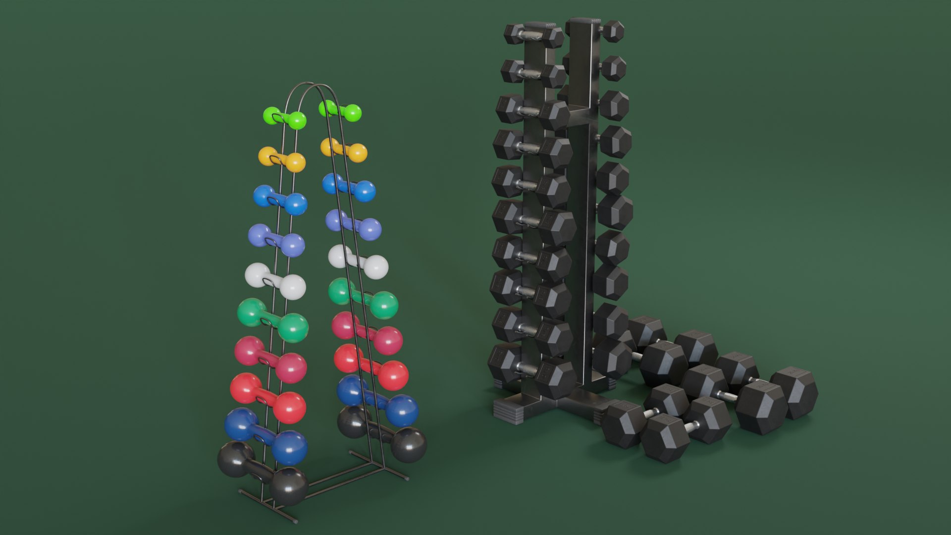 Dumbells Kits And Racks 3D Model - TurboSquid 1955713
