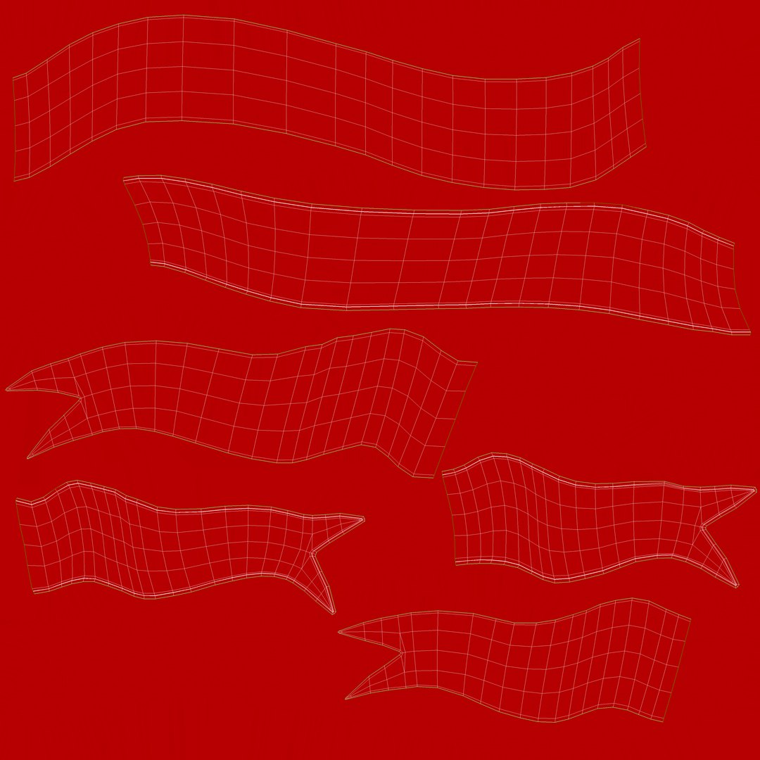 3D model Collection Ribbon Banner PBR - TurboSquid 1974870