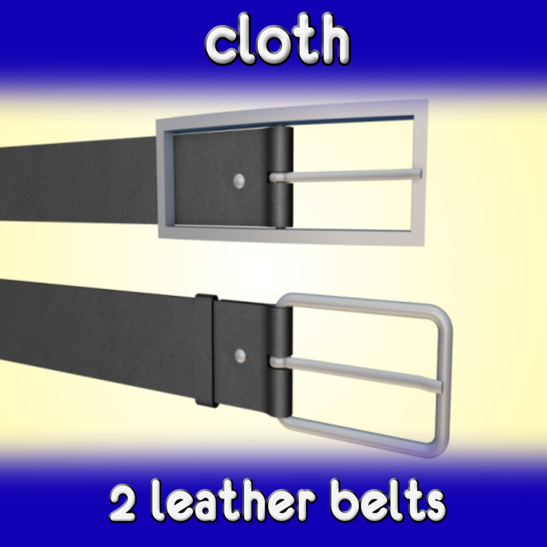 3d model of leather belts