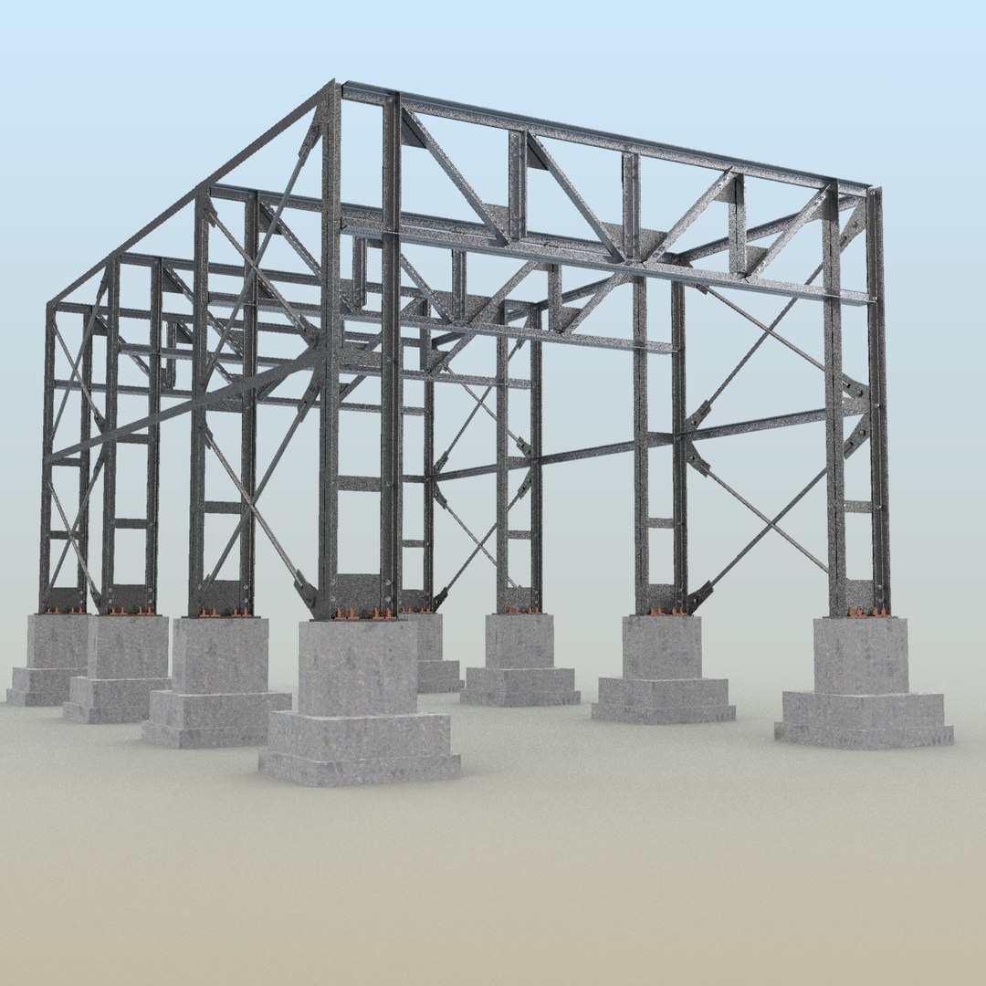 Steel truss structure 3D - TurboSquid 2048715